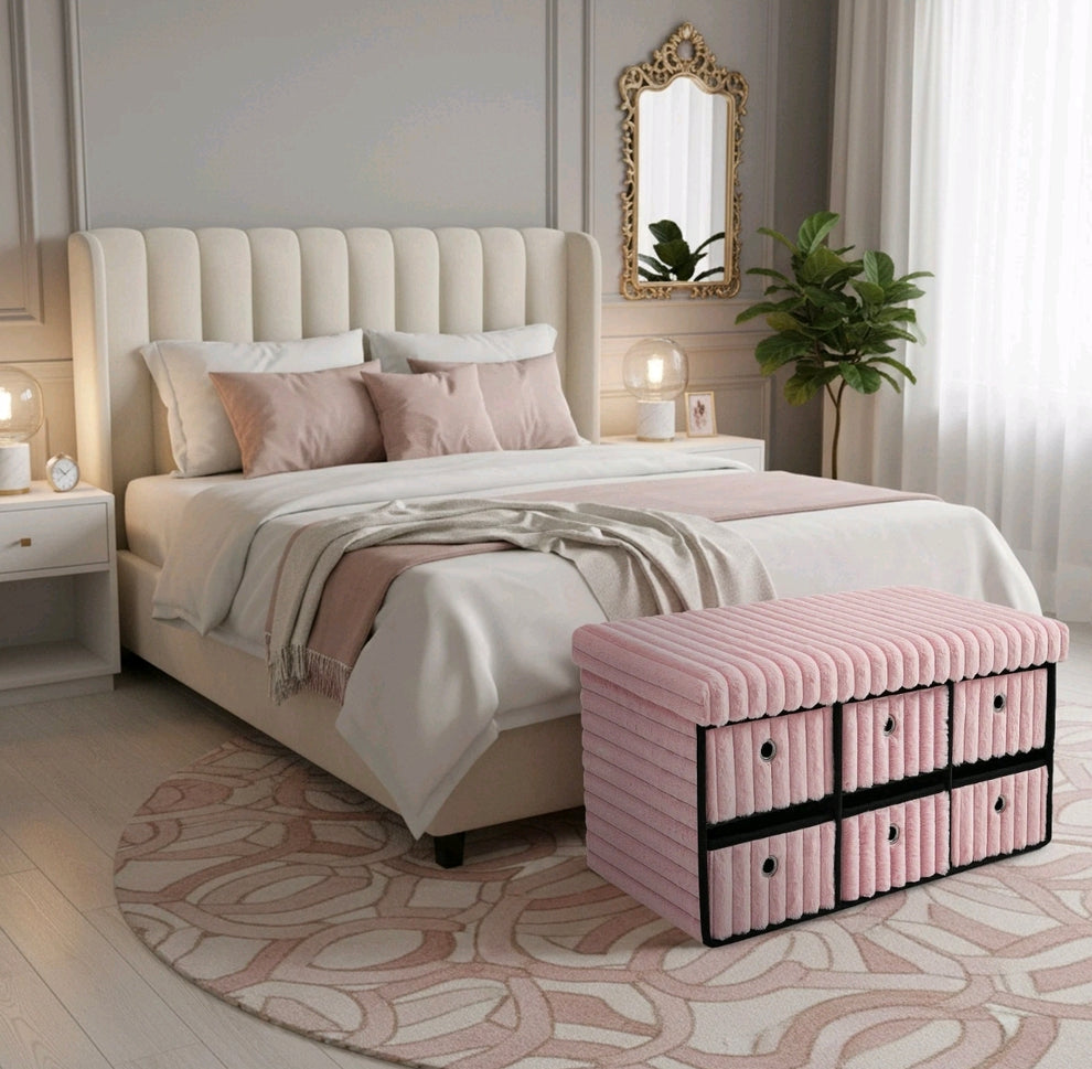 Ribbed Six Drawer Ottoman Storage – HomeStyles Boutique